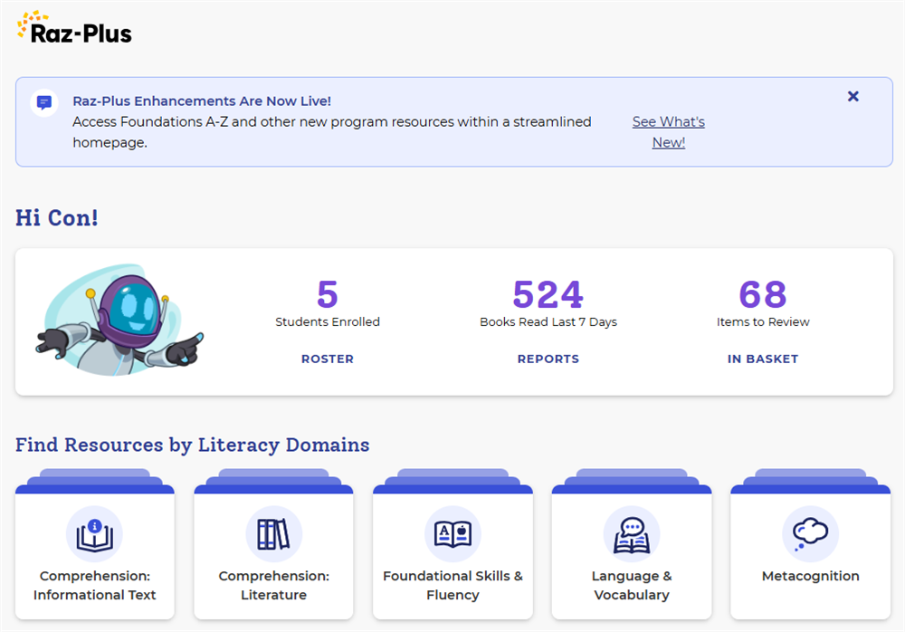Cập nhật mới nhất từ Raz-Plus tháng 07/2025: Tích hợp Foundations A-Z ...