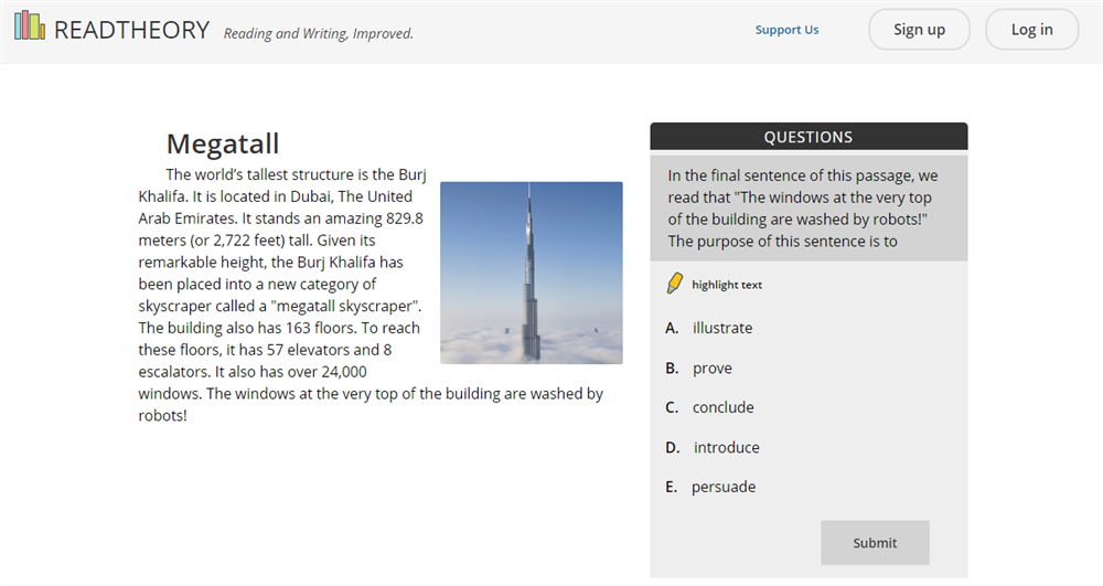 ReadTheory - trang web luyện đọc hiểu tiếng Anh miễn phí cho 12 trình ...