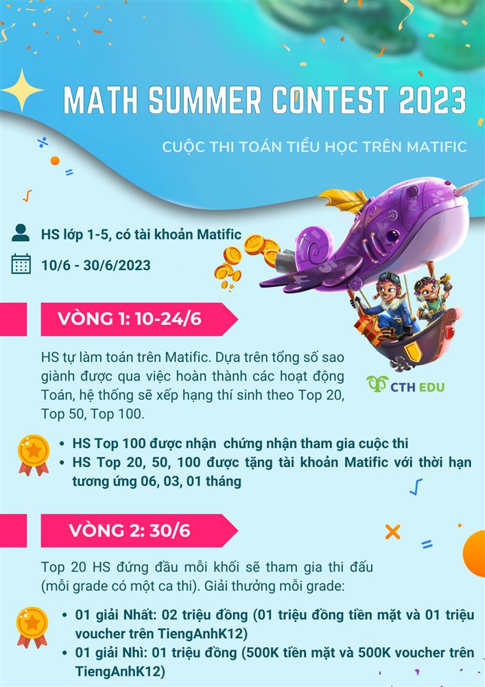 Thử sức đua tài với cuộc thi Toán Tiểu học Math Summer Contest 2023 ...
